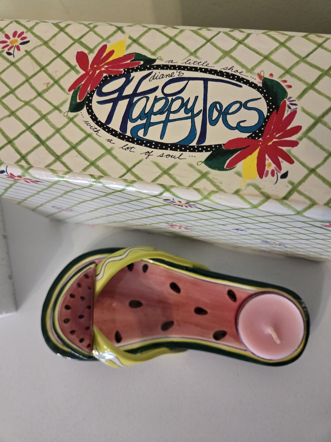 Vintage Happy Toes "what A Melon" Tealight Candle Holder by Diane's ...