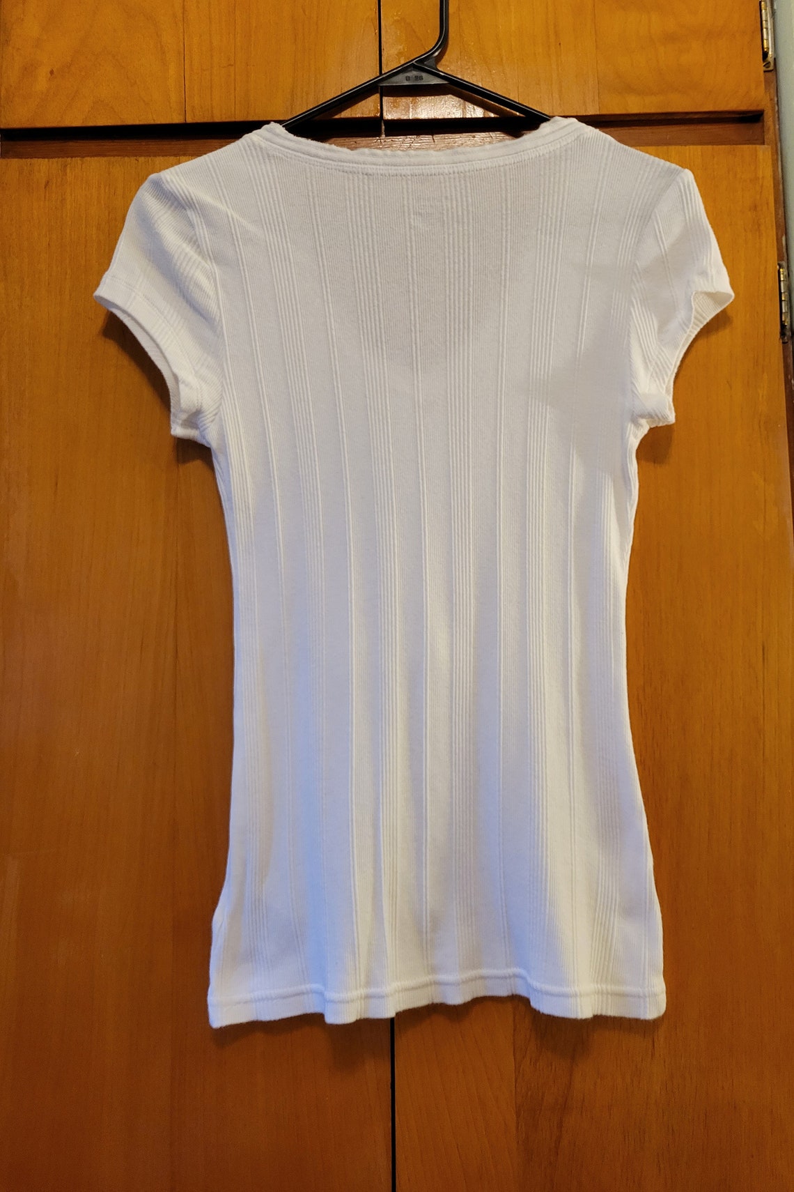Vintage Junior's White Deep Vee Tee Shirt - Etsy