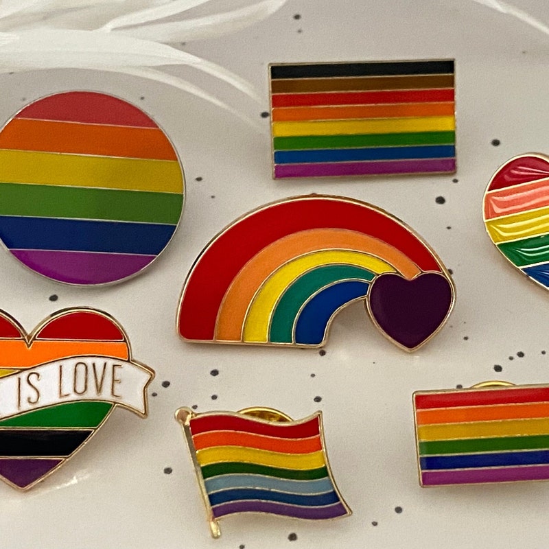 Rainbow Pins - Etsy