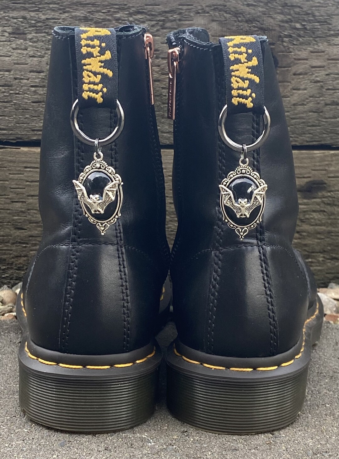 Black Pair Gothic Bat Boot Charm Halloween Vampire Emo Goth Grunge Punk ...