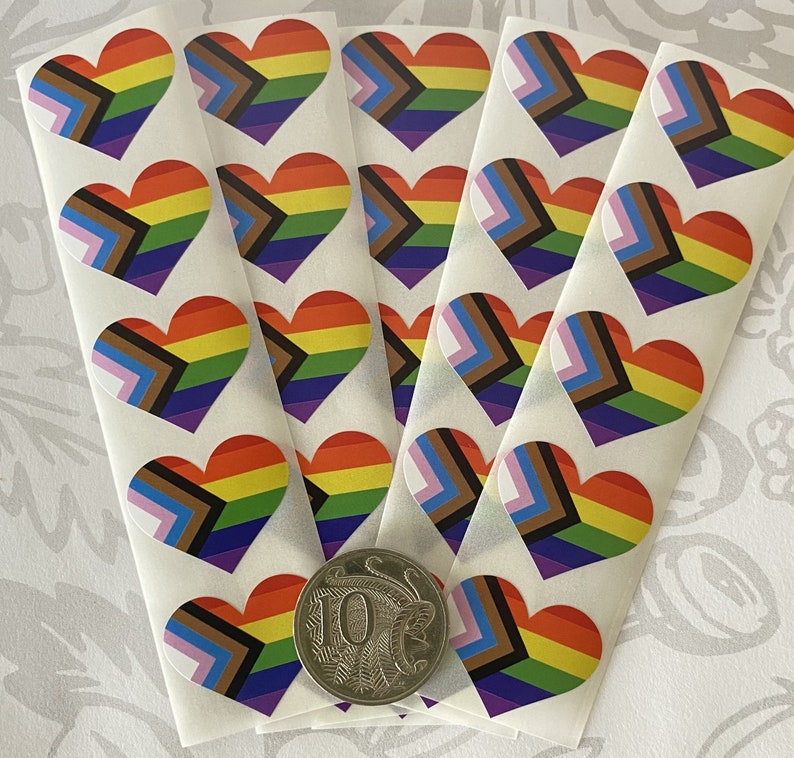 Inclusive Progress Pride Flag Pin Badge, Intersex, Rectangle & Heart ...