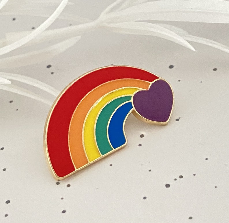 Rainbow Pride Pin, LGTBQIA+ Lapel Pin, Flag, Rectangle, Circle, Heart ...