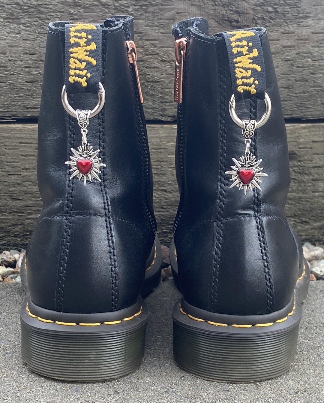 BOOT CHARMS Spiked Barbed Red Heart Boot Charm, Gothic, Punk, Emo Style ...