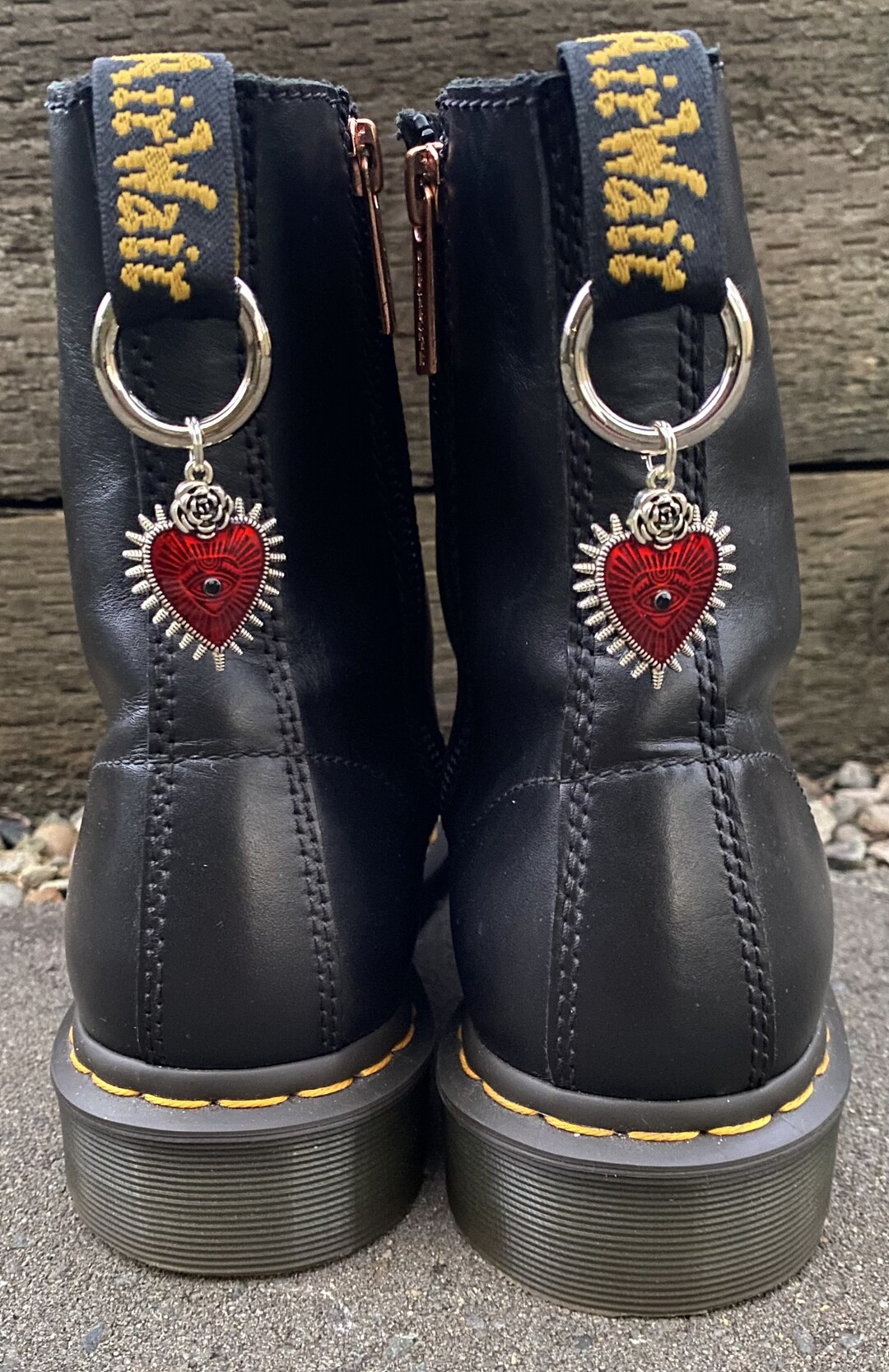 Barbed Sacred Heart & Eye Boot Charm Halloween Vampire Emo Goth Grunge ...