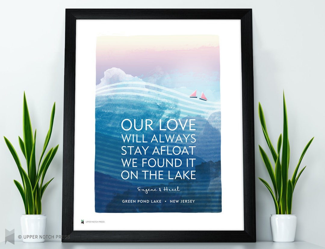 Customizable Lake Love Art Print / Personalized Lake Art / Wedding Gift ...
