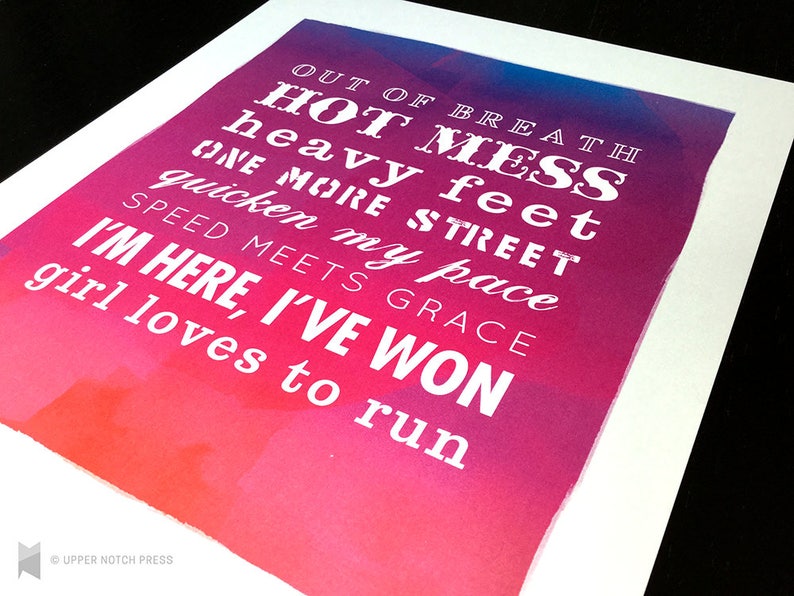 Girl Loves to Run Art Print and Poem / Running Artwork / Original ...