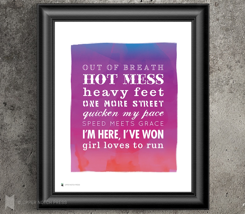 Girl Loves to Run Art Print and Poem / Running Artwork / Original ...