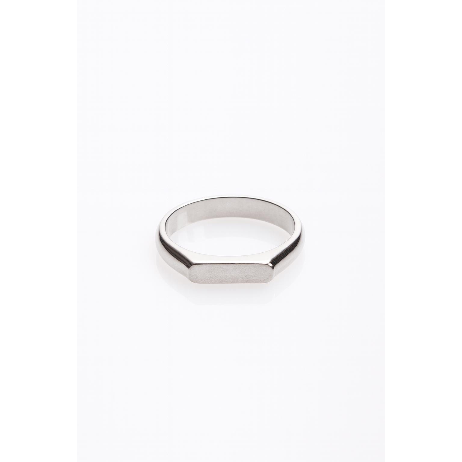 Minimalist Sterling Silver Rectangle Signet Ring: Unisex Geometric Band ...