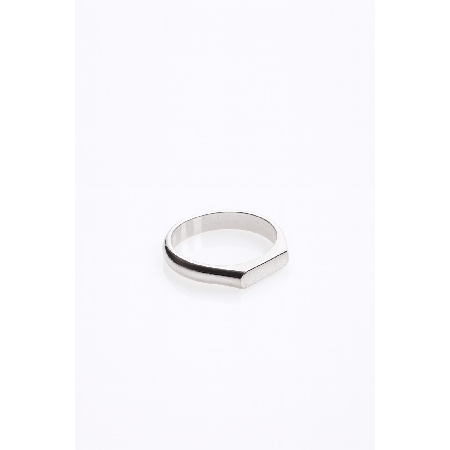 Minimalist Sterling Silver Rectangle Signet Ring: Unisex Geometric Band ...