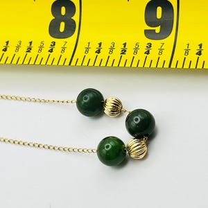 Necklace, 14k With Jade and Gold Fluted Beads, 18 Inch - Etsy