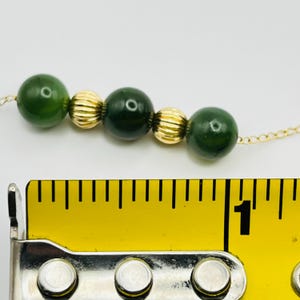 Necklace, 14k With Jade and Gold Fluted Beads, 18 Inch - Etsy