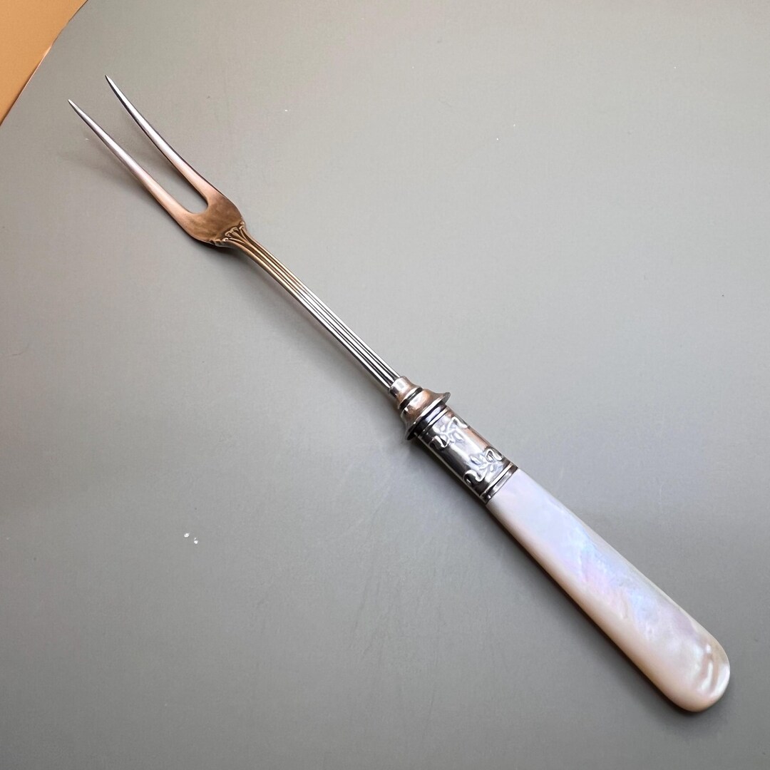 Serving Fork, Bread, Sterling Ferrule and Mother of Pearl Handle - Etsy