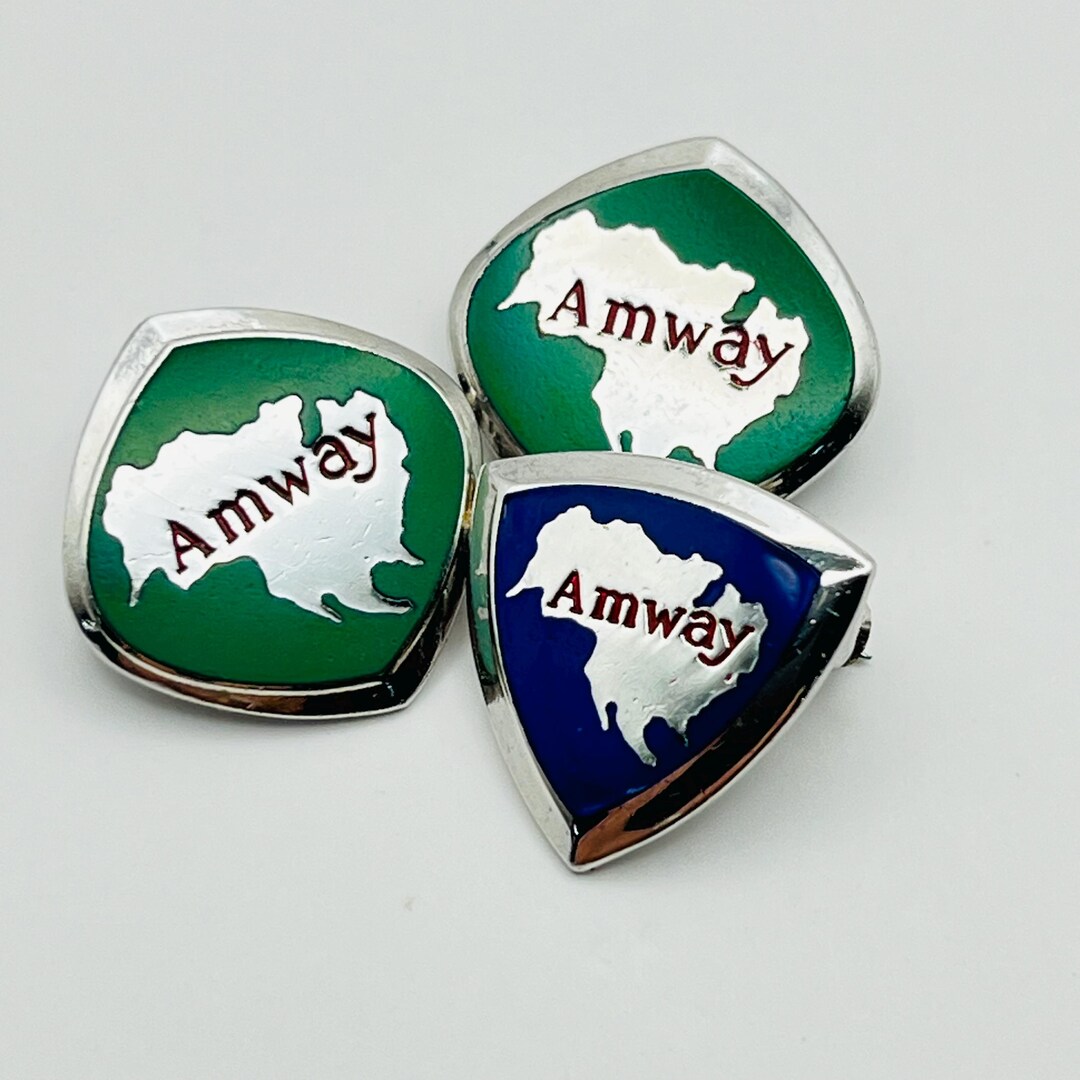 Set of Three Amway Pins, Enameled Metal - Etsy