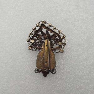 Chinese Sitting Zen Buddhist Monk Brooch Enamel Big Jeweled Crown ...