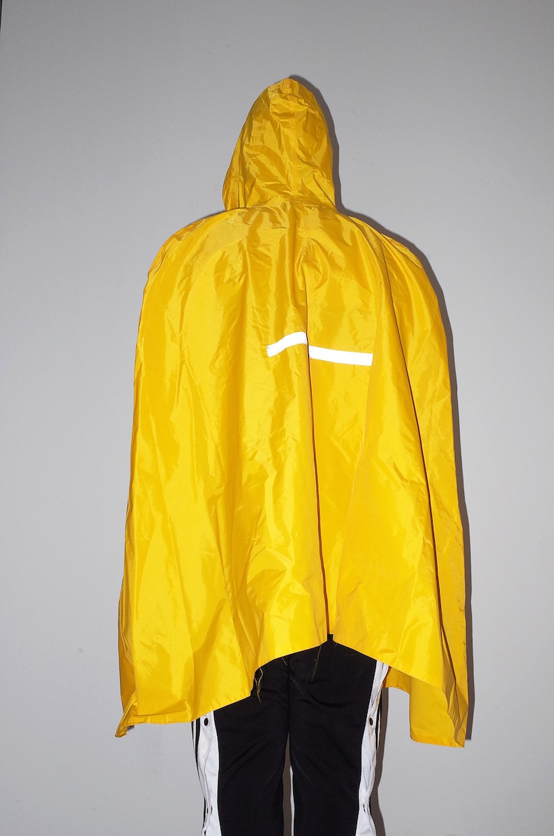 Yellow poncho JEANTEX vintage retro rain coat hooded | Etsy