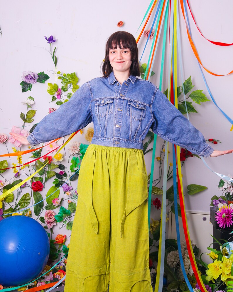 90s Denim Jacket Vintage Blue Jeans Cropped Jacket 80s Retro Etsy