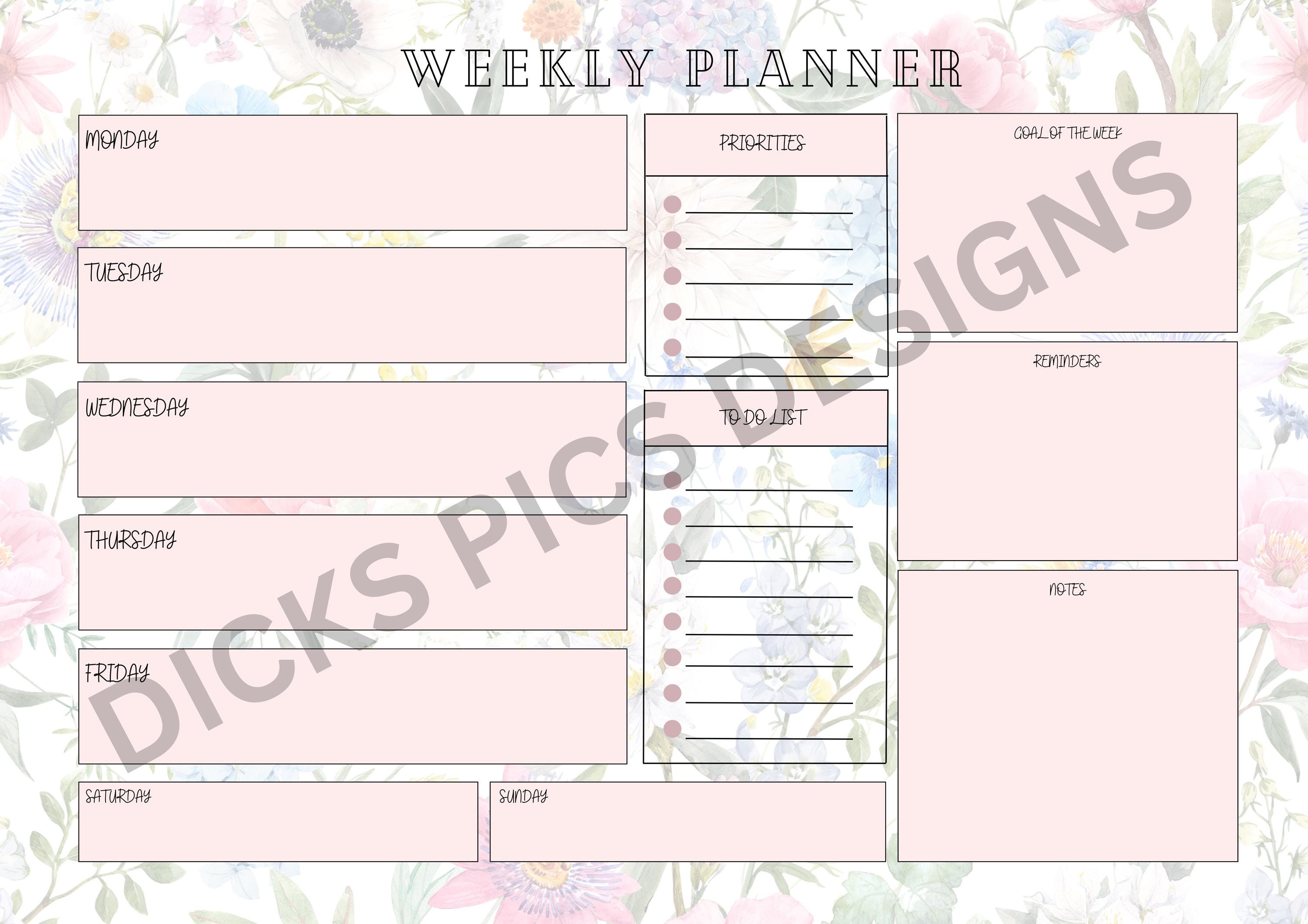 Weekly and Monthly Planner Template - Etsy