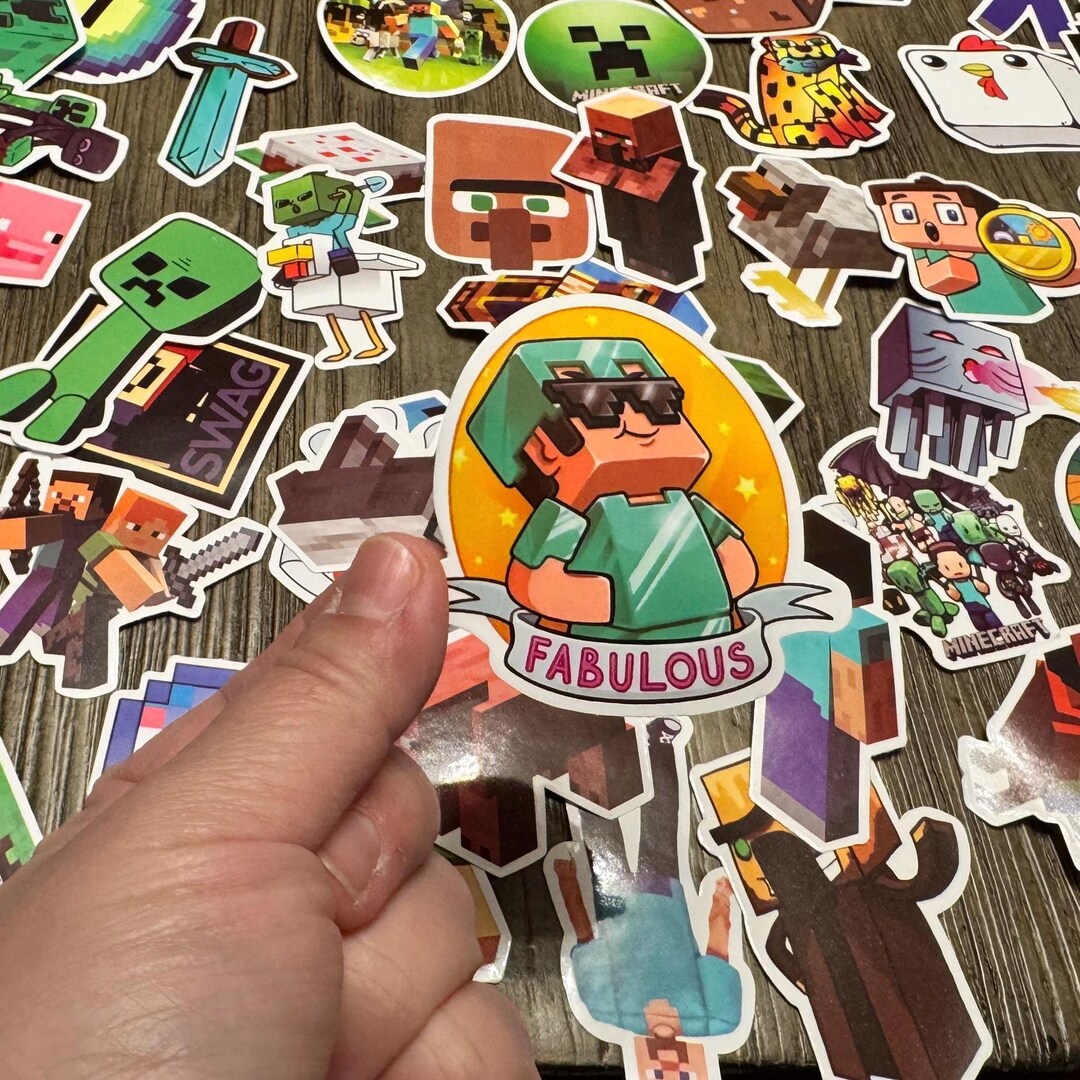 Minecraft Stickers 15pc Set Laptop Water Bottle Tablet Stickers ...