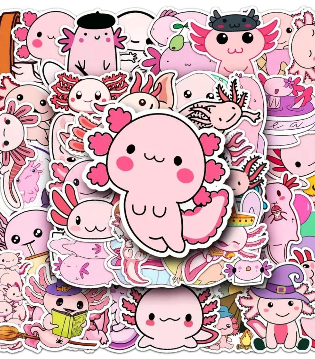 Kawaii Axolotl Sticker Set, Laptop Decals (10pc) - Etsy