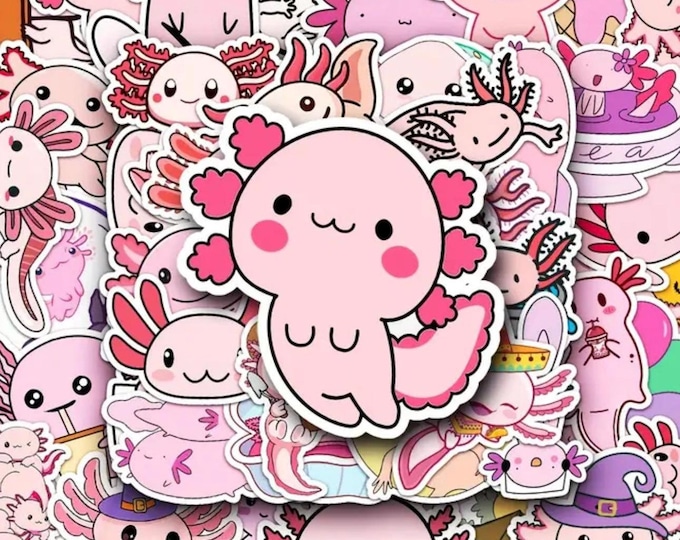 Cute Axolotl Sticker * Peel and Stick * | Holographic, Sparkle or ...
