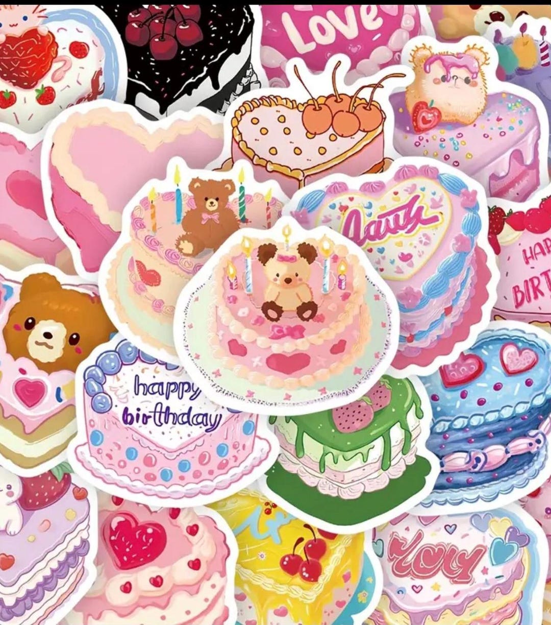 Cake Stickers 10 Pc Assorted Cute Adorable Yummy Cakes Scrapbooking ...