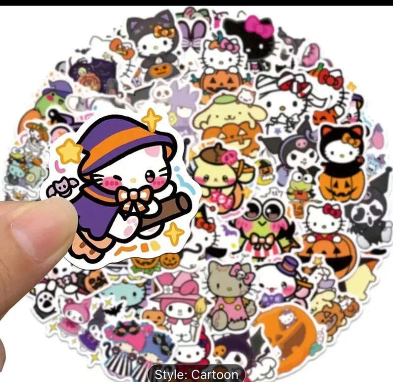 Sanrio Character Hello Kitty Halloween Stickers Random 15pc Set - Etsy
