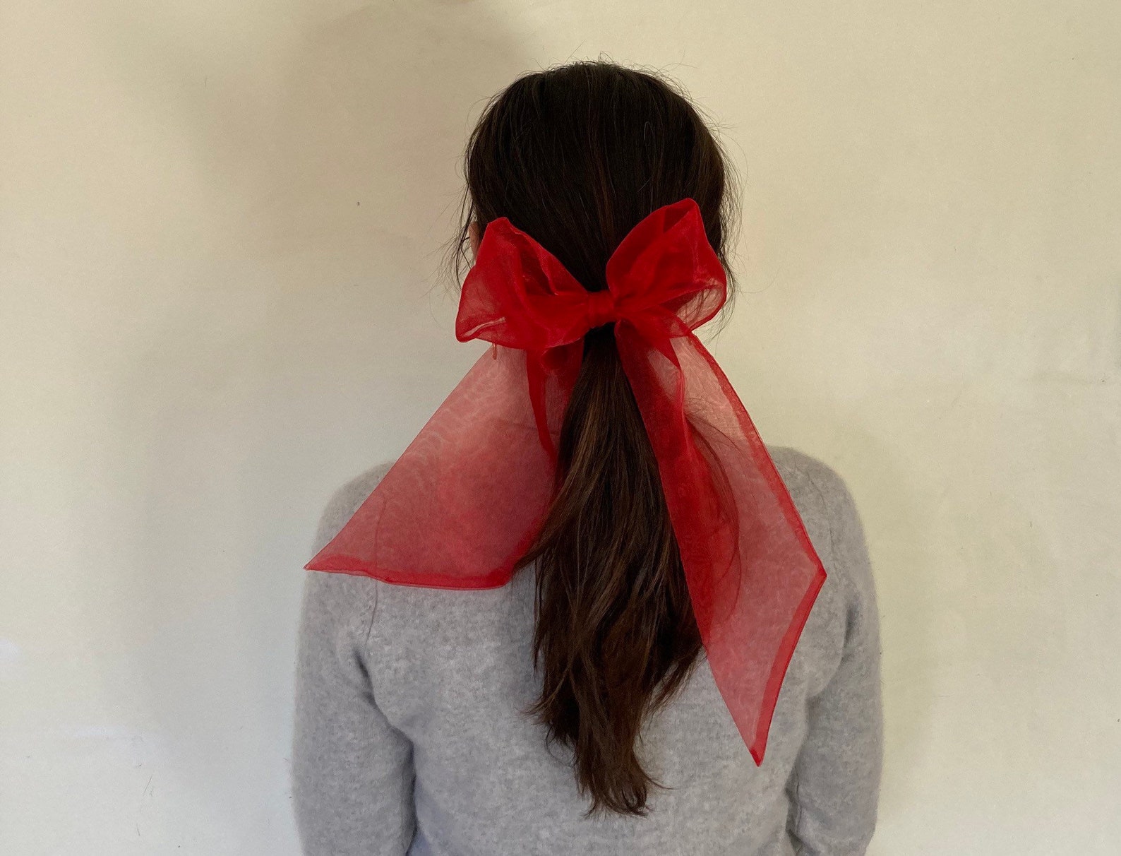 Organza Satin Droopy Hair Ribbon Big Floppy Ribbon Luxury Hair Etsy