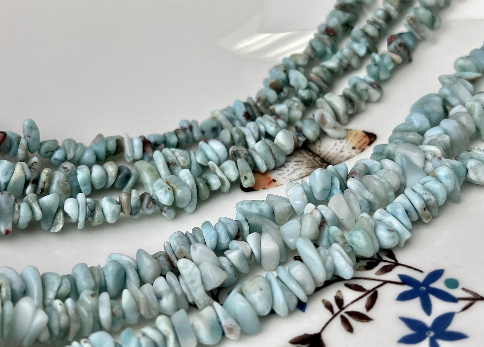 WHOLESALE 6-7 Mm Natural Color Larimar Gemstone Beads Irregular Chips ...