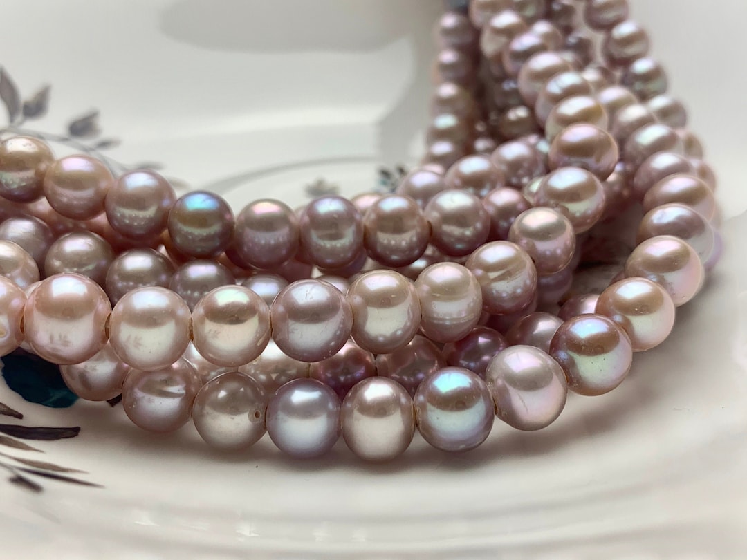 9-10 Mm AAA Half Strand Large Hole Natural Mauve Pink Potato Freshwater ...