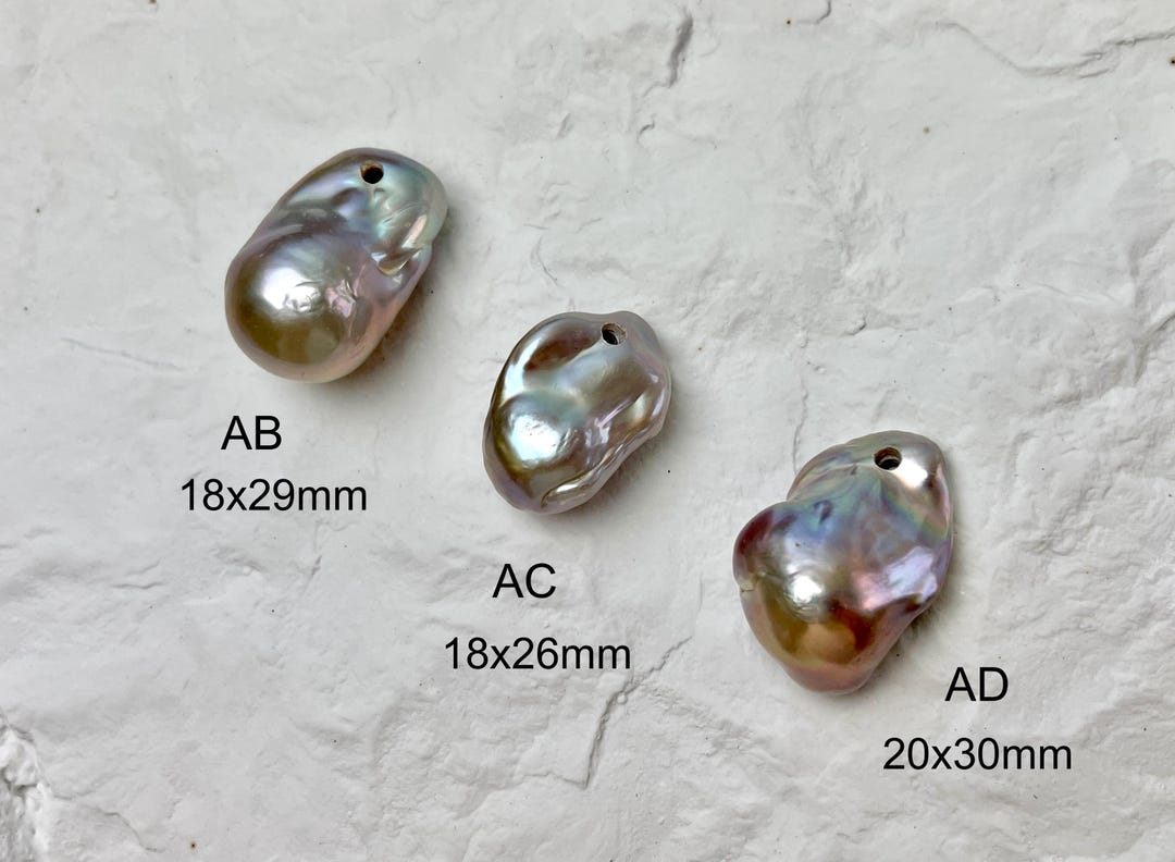 ONE Piece 17-20x25-30 Mm AAA Large Hole Jumbo Pinkish Gray Baroque ...