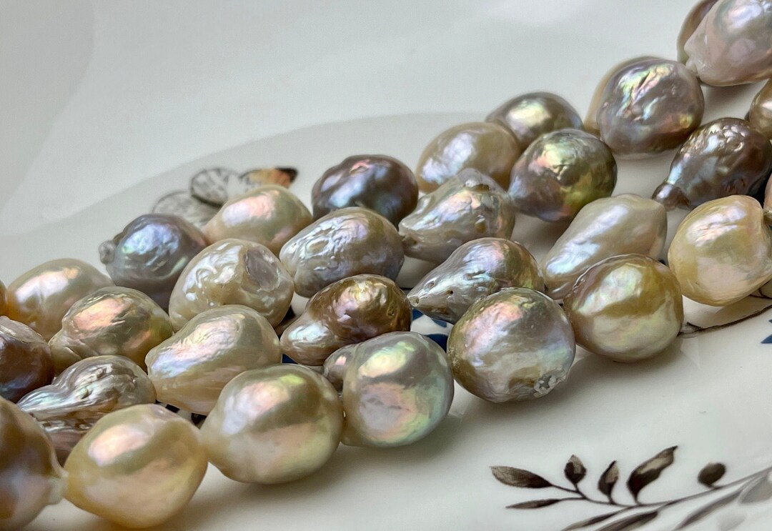 13x16 Mm Natural Pink Color Baroque Freshwater Pearl Beads B Grade ...