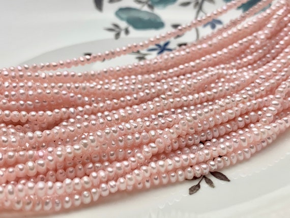 2x3 Mm Baby Pink Tiny Freshwater Potato Pearls Genuine - Etsy