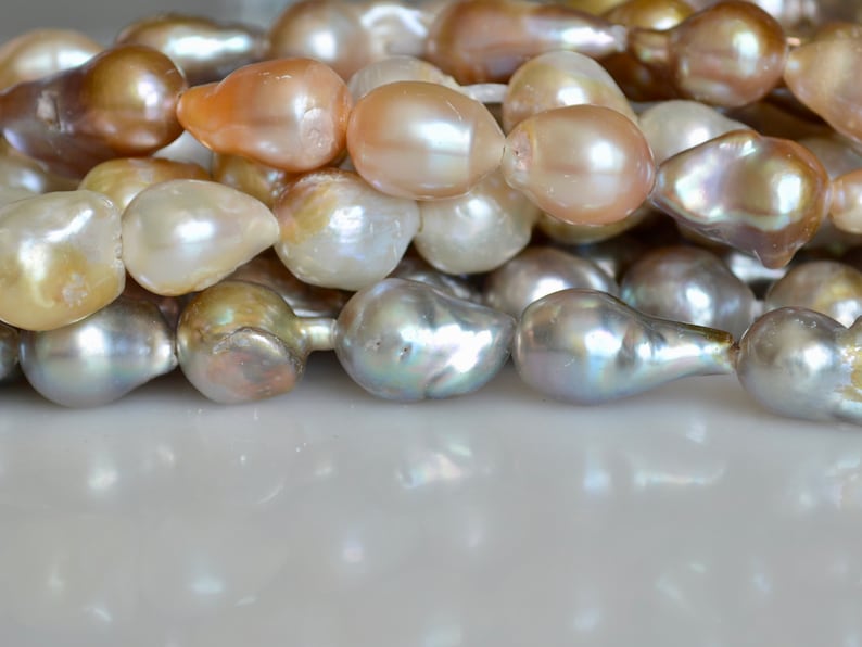 Large Hole Baroque Freshwater Pearls Irregular Drop Shape Hole - Etsy