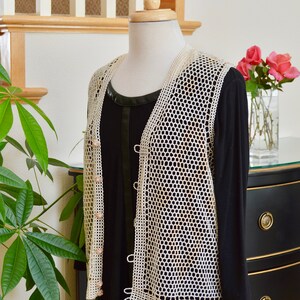Hand Made Freshwater Pearl Vest Peach and Creamy White Rice Shape Pearl ...