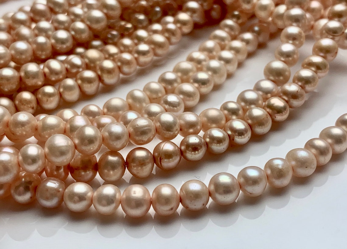 5 Mm AAA Light Champagne Color off Round Freshwater Pearl - Etsy