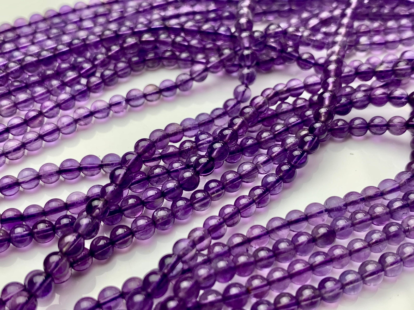 4 Mm AAA Top Quality Smooth Round Amethyst Gemstone Bead - Etsy