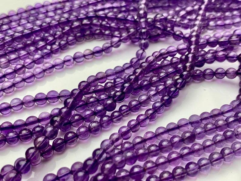 4 Mm AAA Top Quality Smooth Round Amethyst Gemstone Bead - Etsy