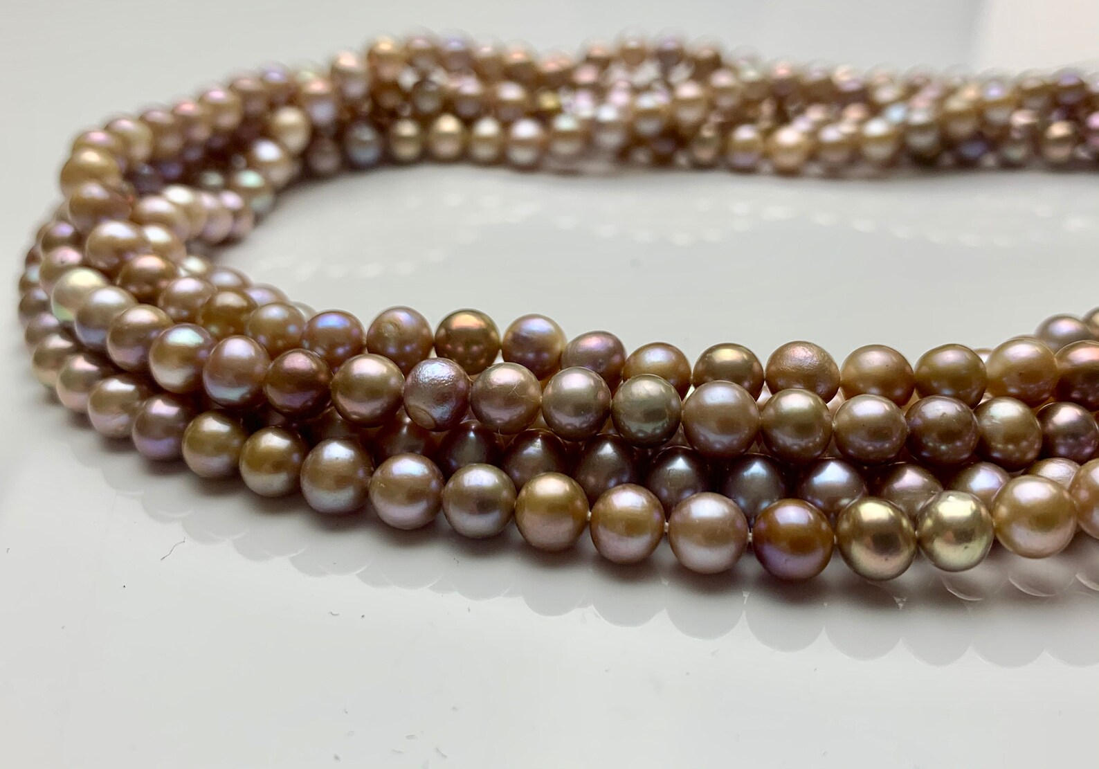 6mm AA Natural Seaweed Freshwater Pearls Potato Pearls, Genuine Natural ...