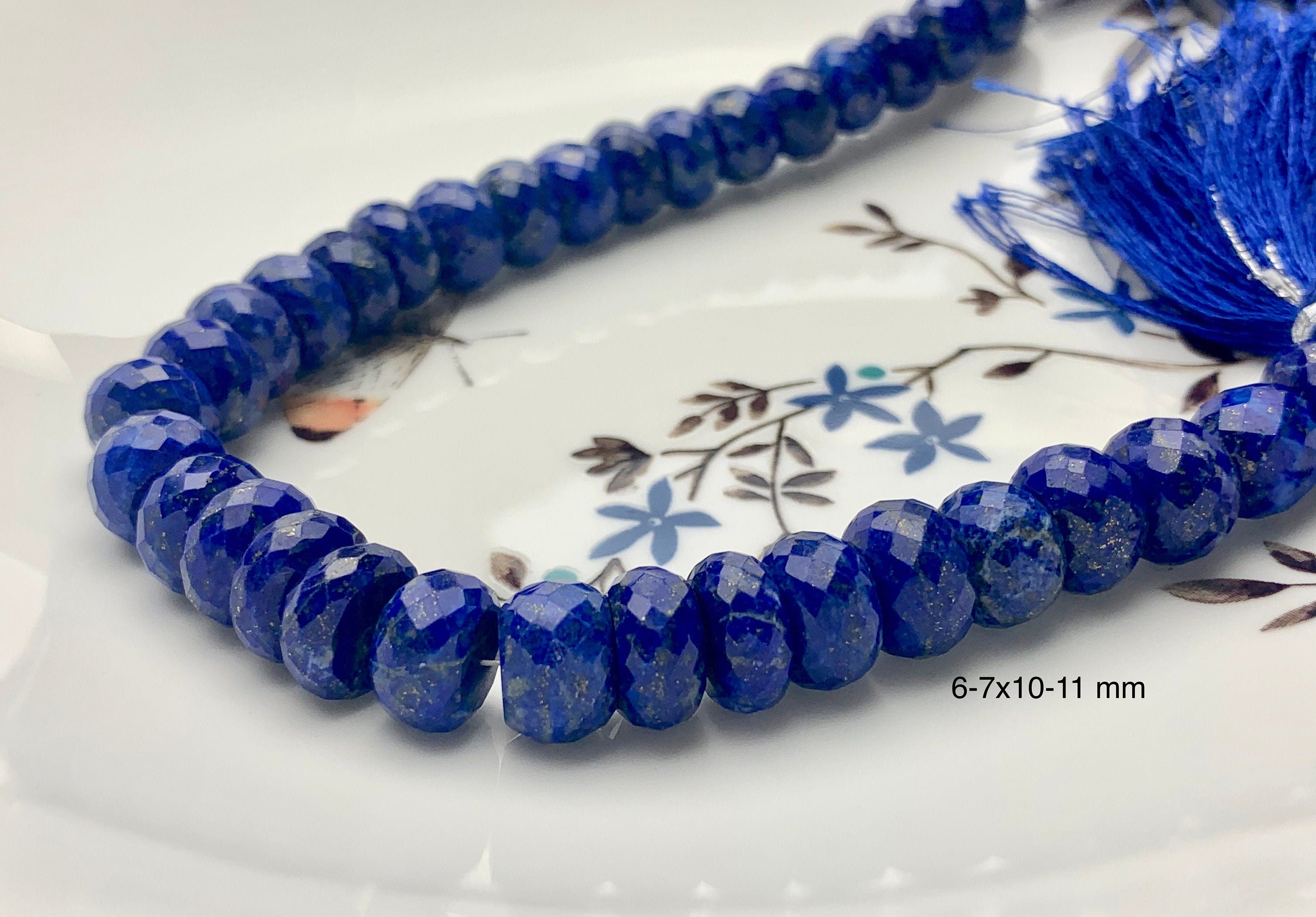 6mm 7mm 8mm 9mm 10mm AAA 100% All Natural Faceted Rondelle Lapis Lazuli ...