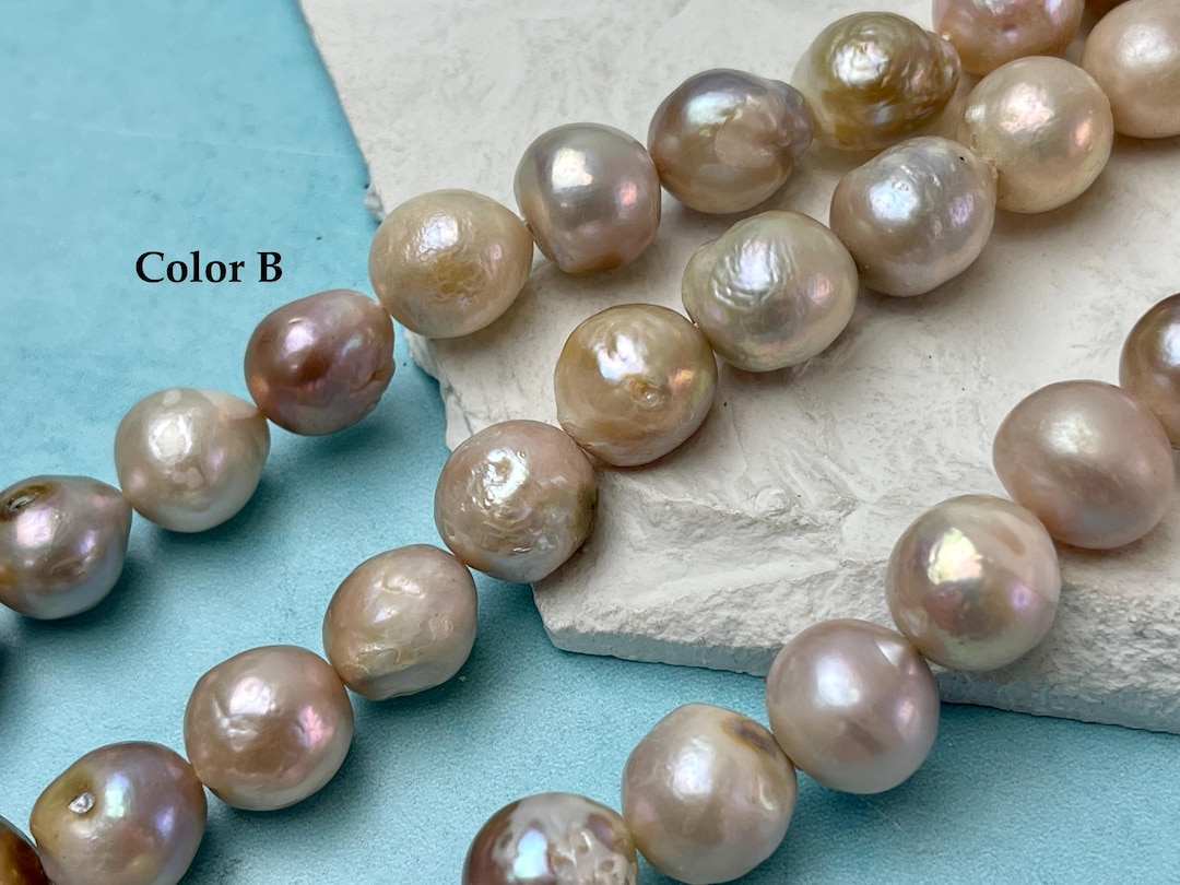 12-14 Mm Rare Mixed Mauve Pink Color Baroque Edison Pearl Genuine ...