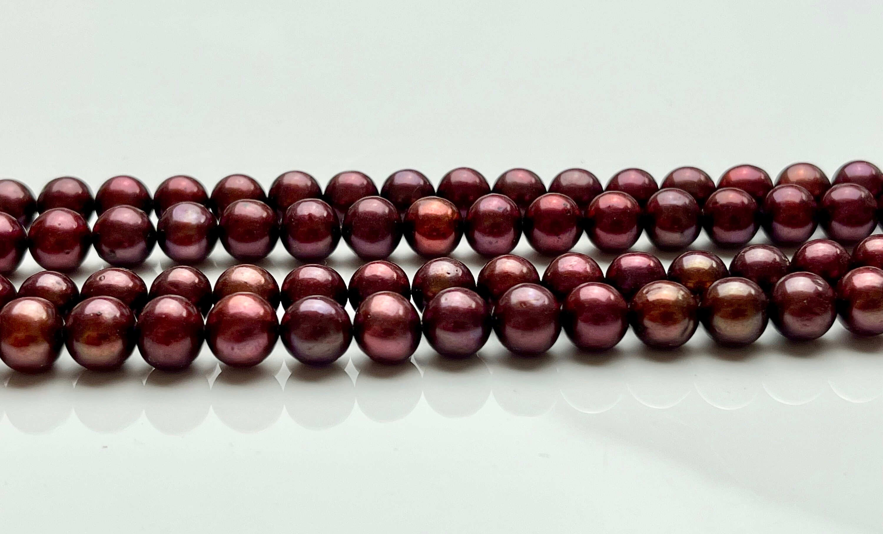 7-8 Mm AAA Semi-round Sangria Red Color Freshwater Pearls - Etsy