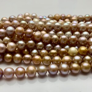 6mm AA Natural Seaweed Freshwater Pearls Potato Pearls, Genuine Natural ...