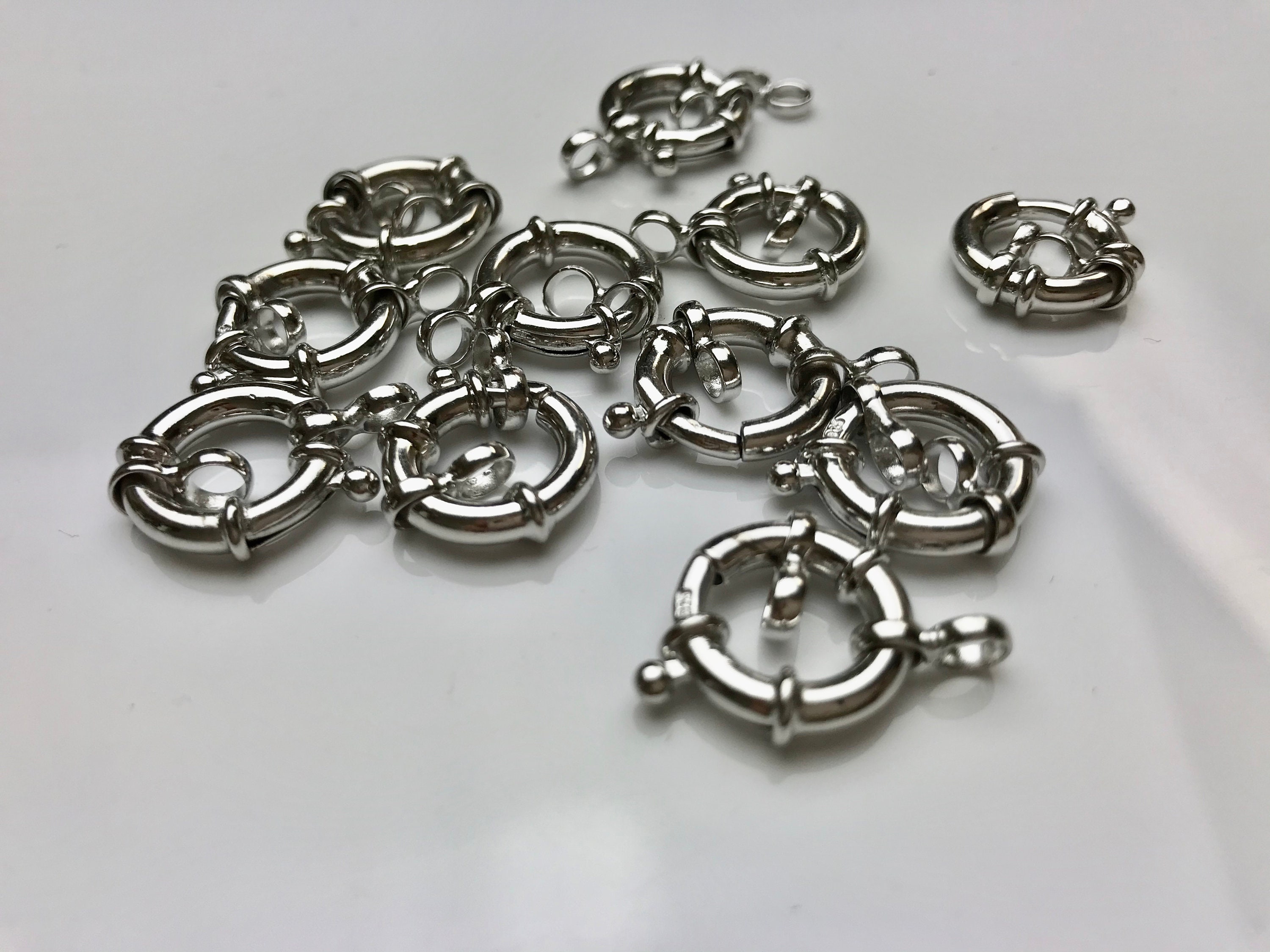15 Mm Jumbo .925 Sterling Silver Spring Clasp Large Sterling | Etsy