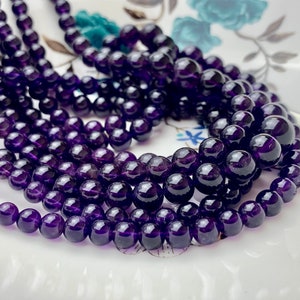 5-10 Mm AAA RARE Graduated Smooth Round Amethyst Gemstone Beads Full ...