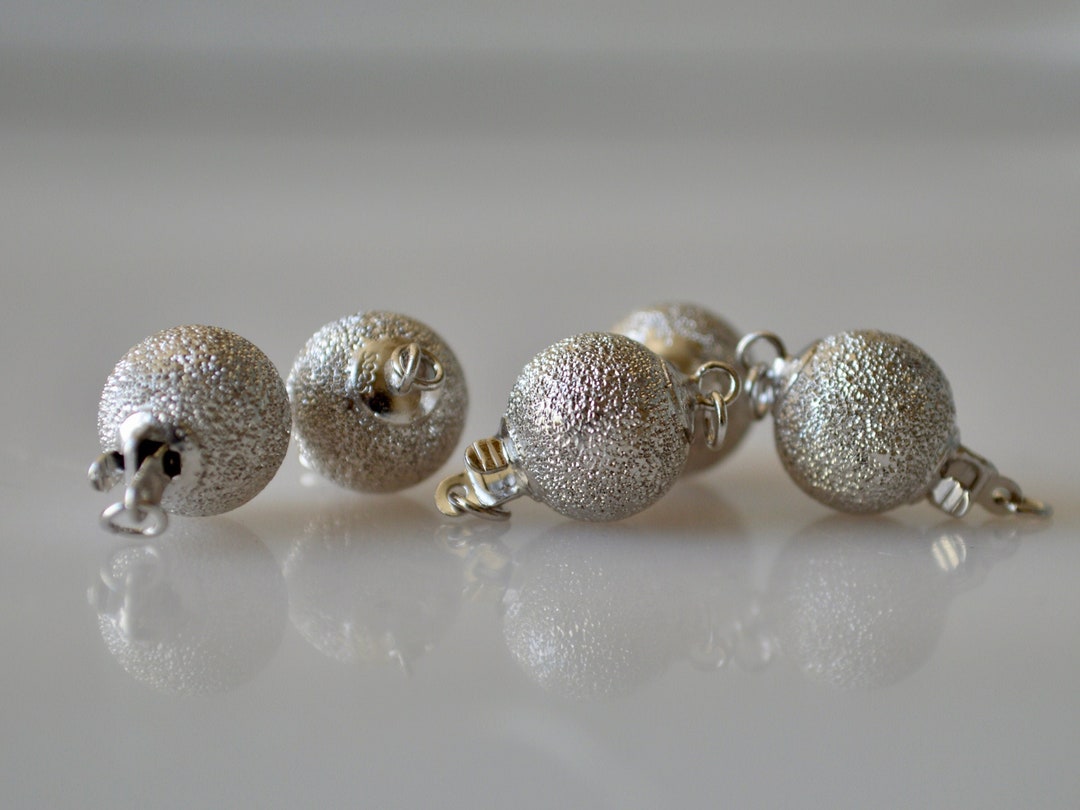 6mm 8 Mm & 10mm Genuine .925 Sterling Silver Stardust Clasp Sterling ...