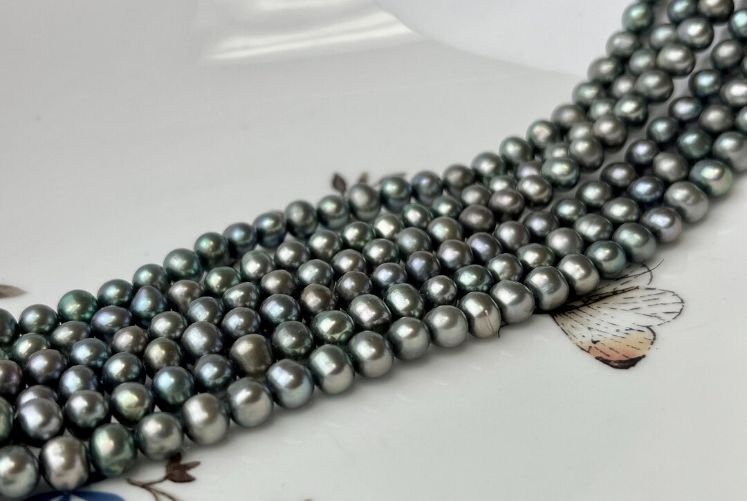 4-5 Mm AAA Grayish Green Color Small Freshwater Potato Pearl Beads ...