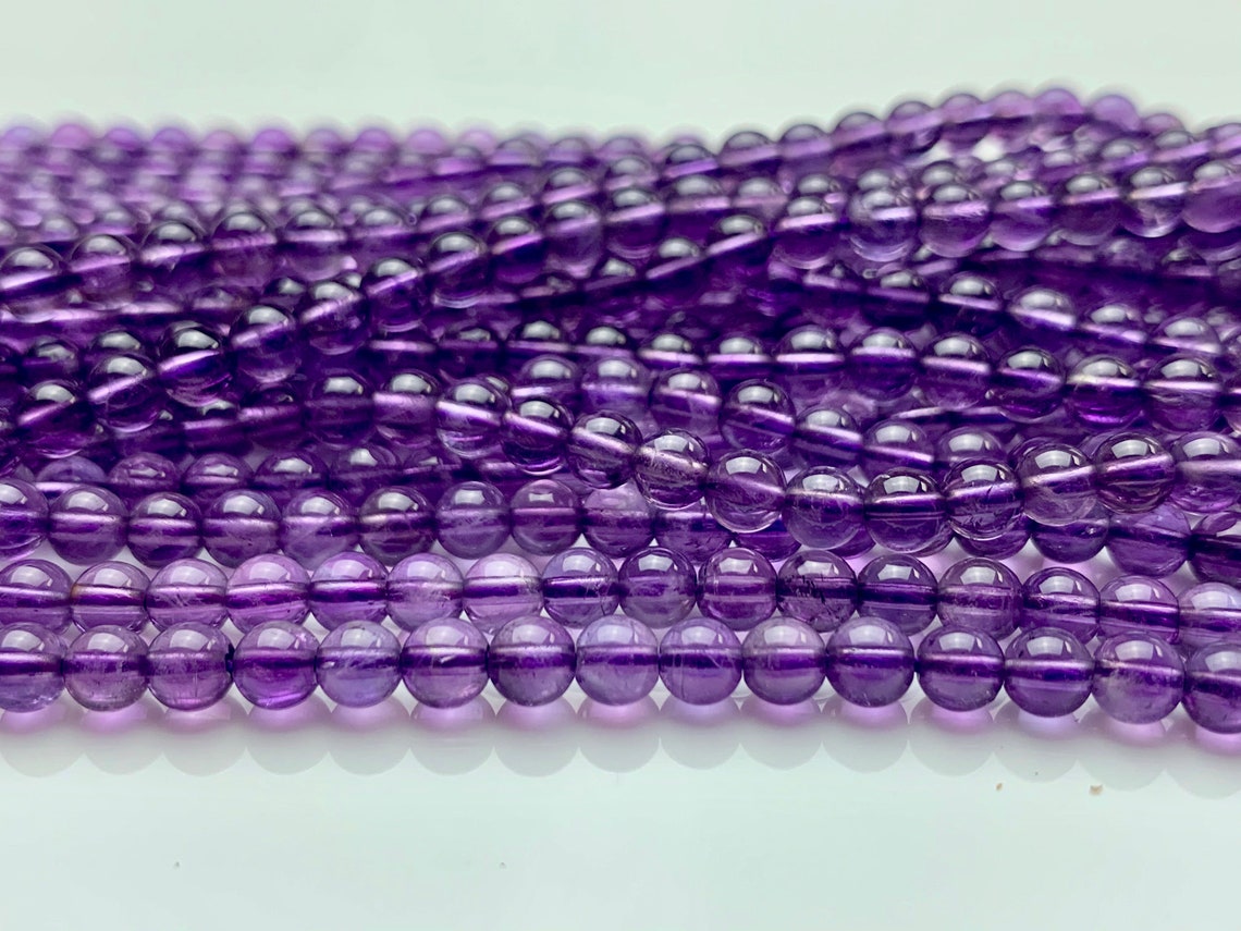 4 Mm AAA Top Quality Smooth Round Amethyst Gemstone Bead - Etsy