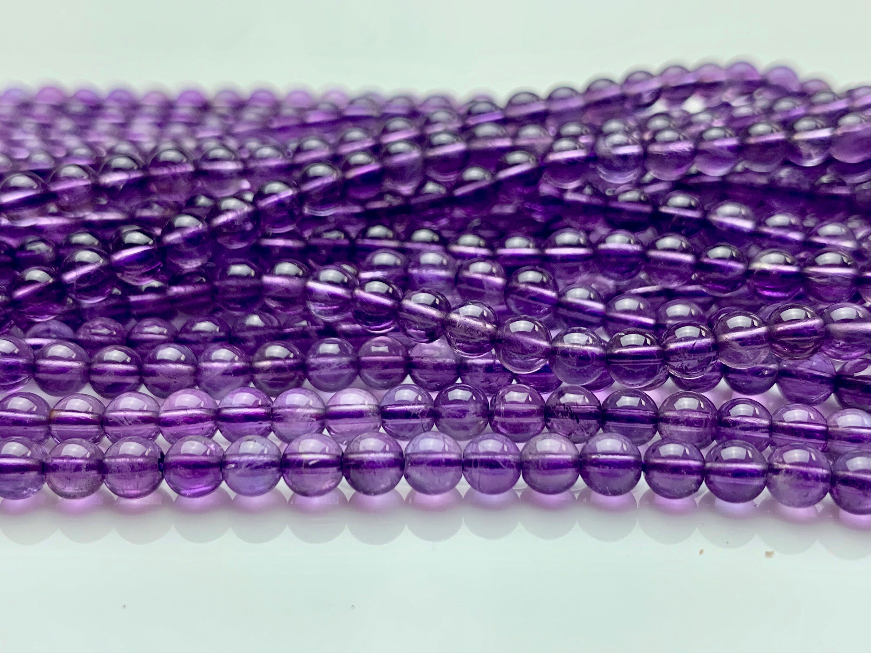 4 Mm AAA Top Quality Smooth Round Amethyst Gemstone Bead - Etsy