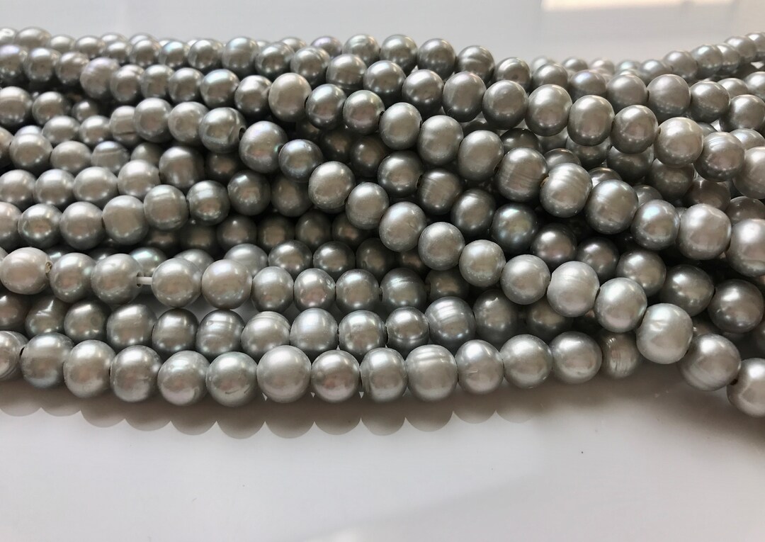 8 Mm Large Hole Gray Color Potato Shape Freshwater Pearl Beads Hole ...