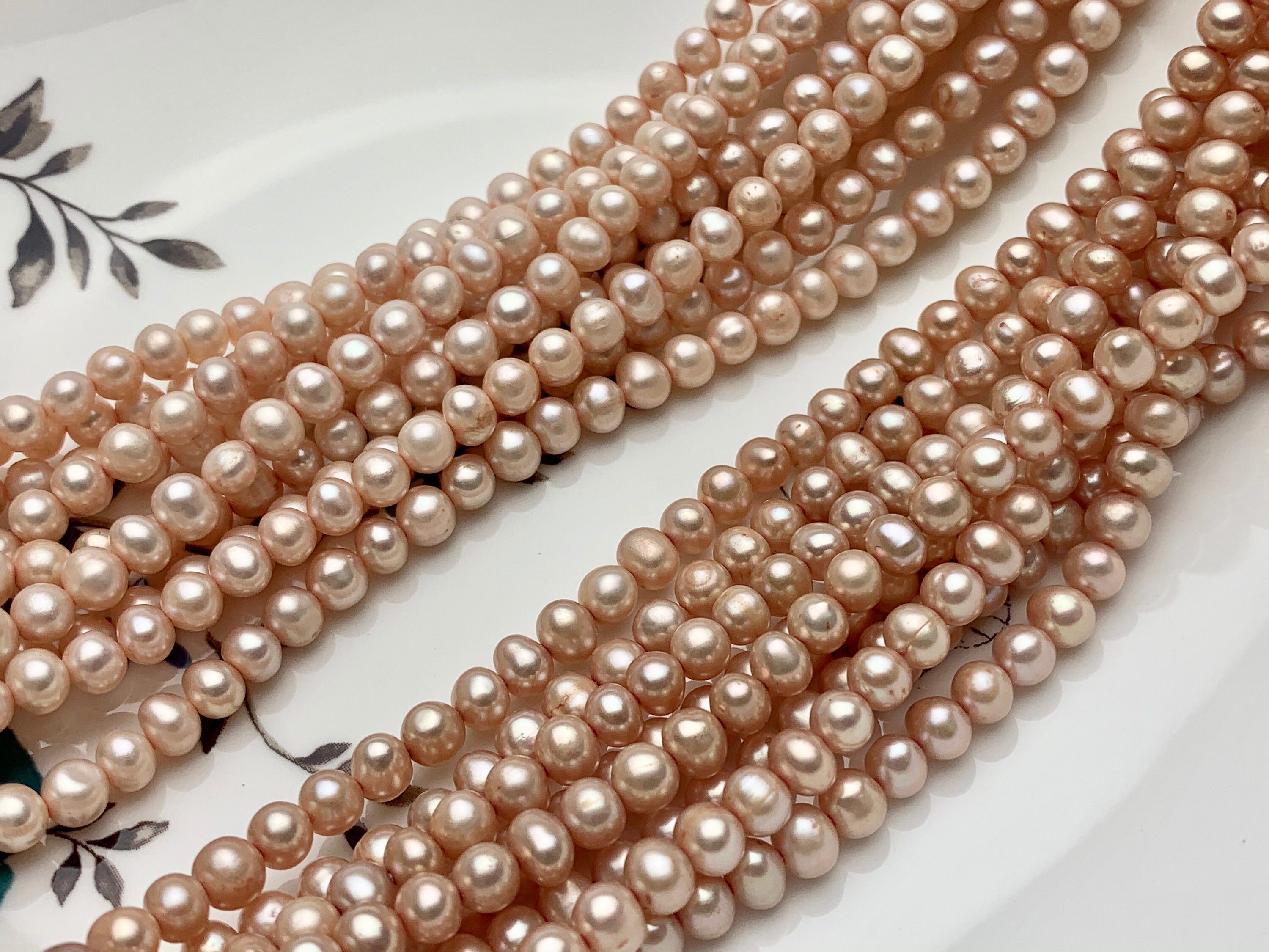 5 Mm AAA Light Champagne Color off Round Freshwater Pearl - Etsy